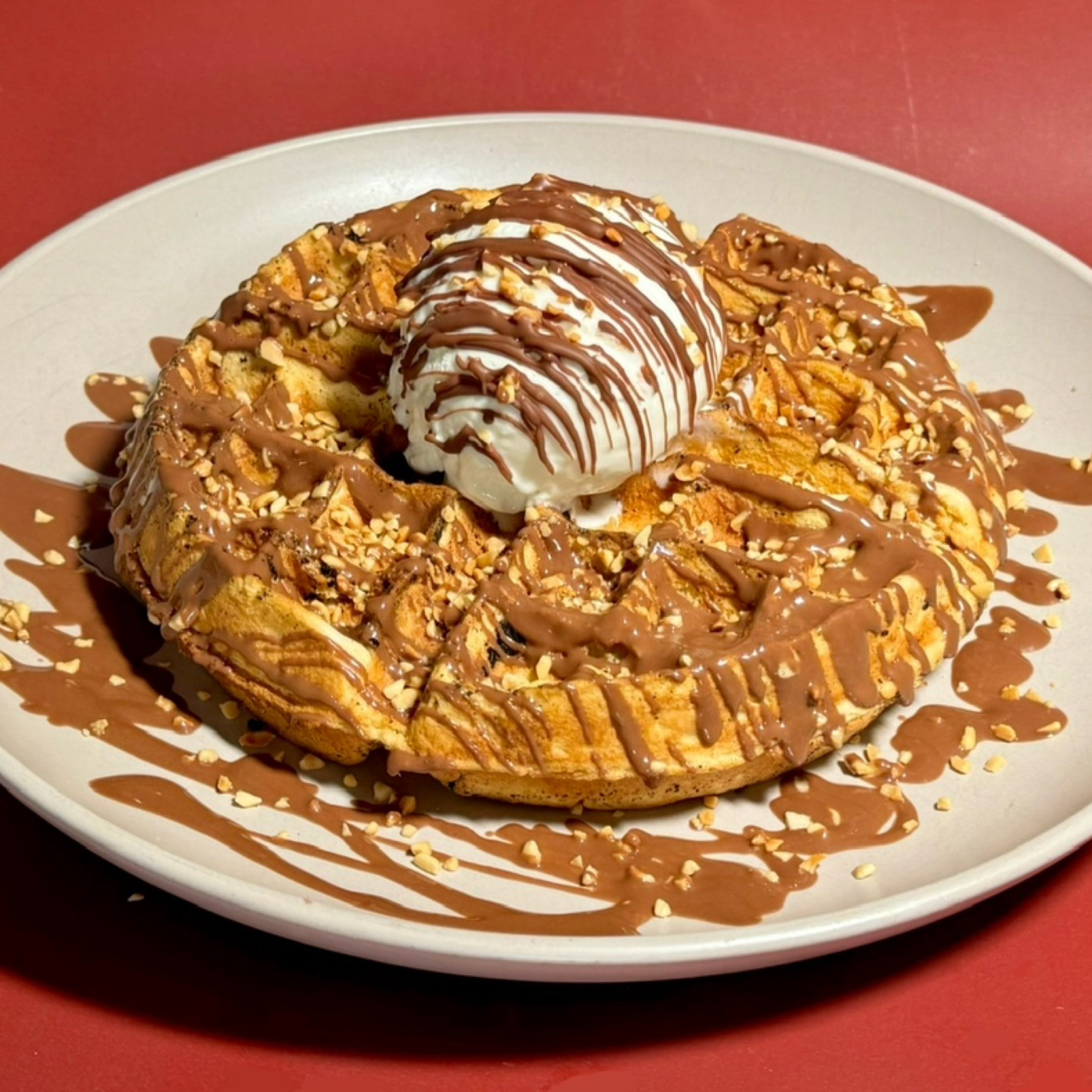 Ferrero Rocher Belgian Waffle | Indulge Waffles and Desserts